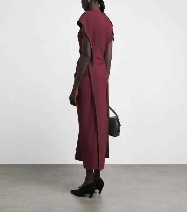 Victoria Beckham Asymmetric Midi Dress - Red