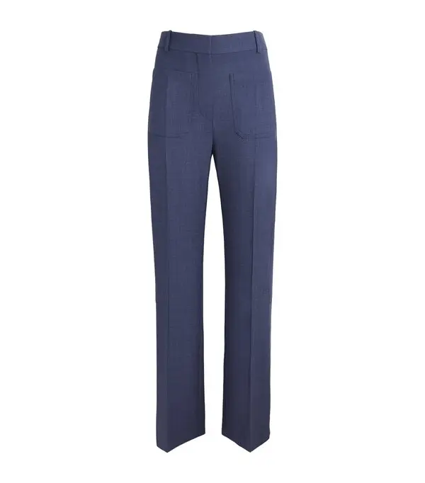 Victoria Beckham Alina Tailored Wide Leg Trousers - Blue