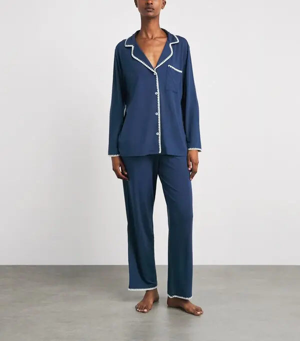 Eberjey Long-sleeve Frida Pyjama Set - Navy