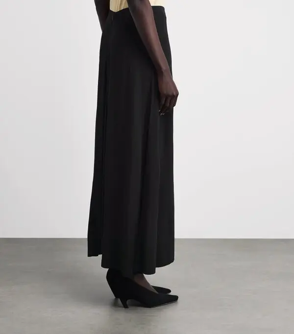 TOTEME Jersey Flared Maxi Skirt - Black