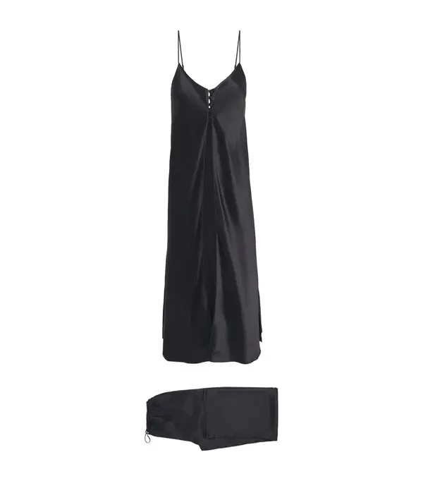 Olivia Von Halle Silk Elvira Camisole Pyjama Set - Black