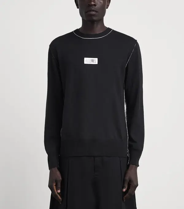MAISON MARGIELA Virgin Wool-blend Numeric Tab Sweater