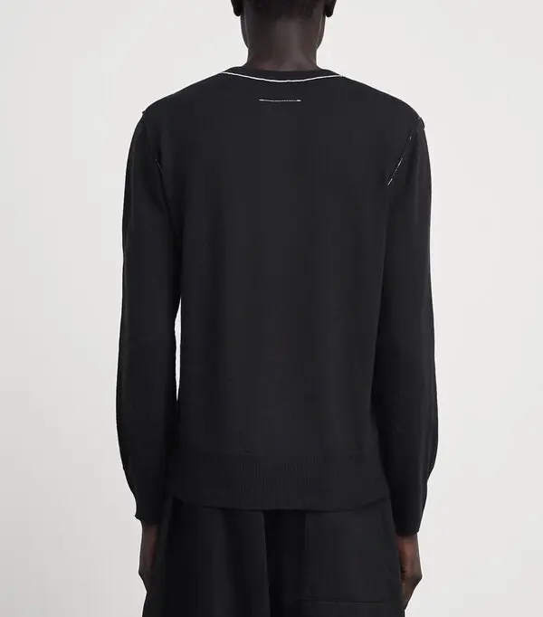 MAISON MARGIELA Virgin Wool-blend Numeric Tab Sweater