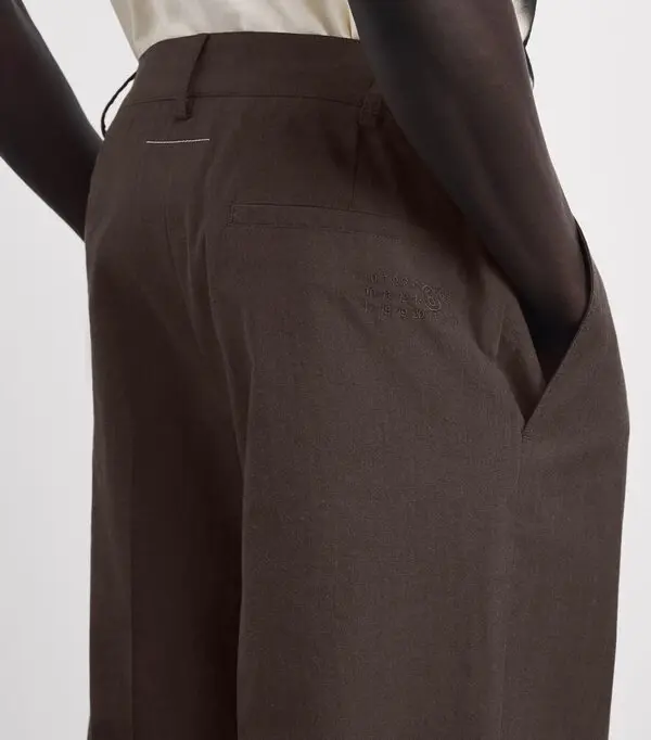 MAISON MARGIELA Virgin Wool-cotton Pleated Trousers
