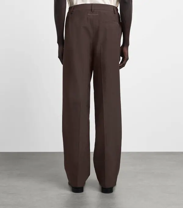 MAISON MARGIELA Virgin Wool-cotton Pleated Trousers