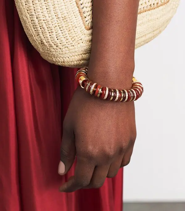 Eddie Borgo Gold-plated Amber, Carnelian And Pavé Crystal Lenox Bracelet