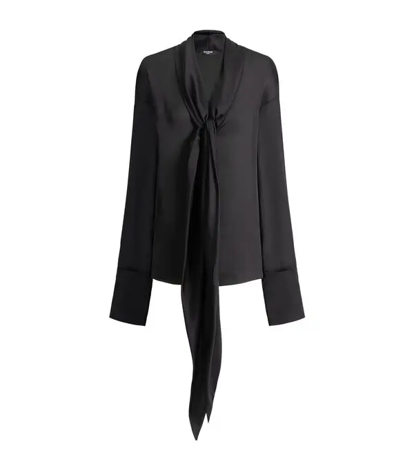 Balmain Silk Tie Collar Shirt