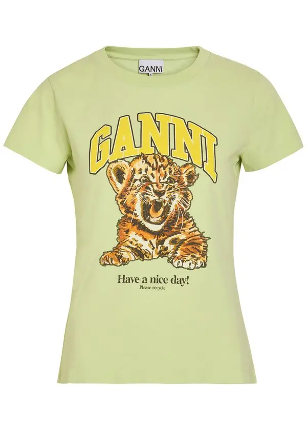 GANNI Printed Cotton T-shirt - Multicoloured