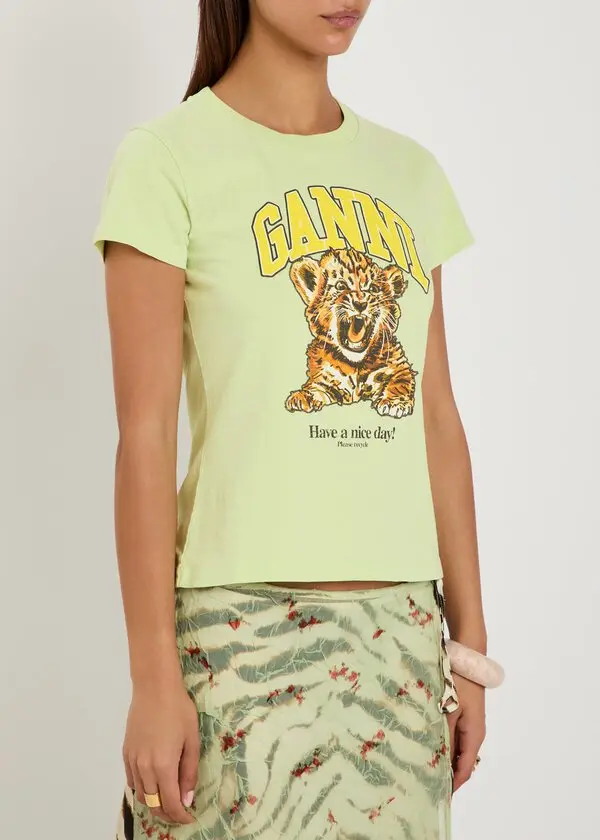 GANNI Printed Cotton T-shirt
