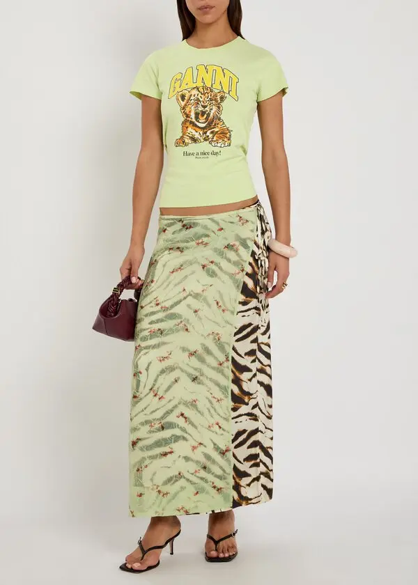 GANNI Printed Cotton T-shirt