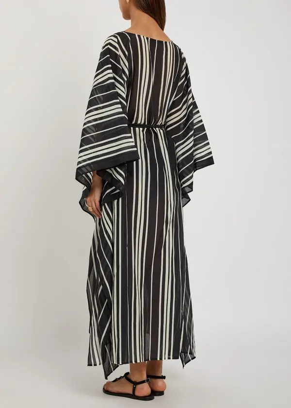 Tory Burch Striped Belted Kaftan Dress
