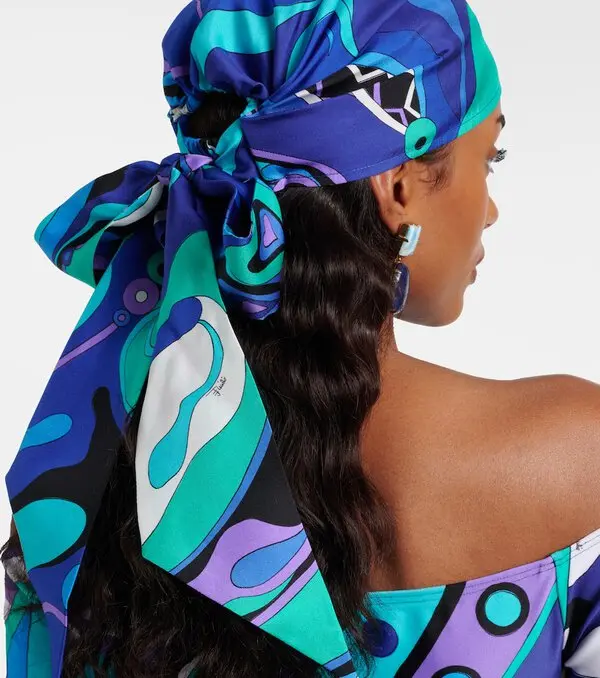 Emilio Pucci Iride Silk Twill Head Wrap