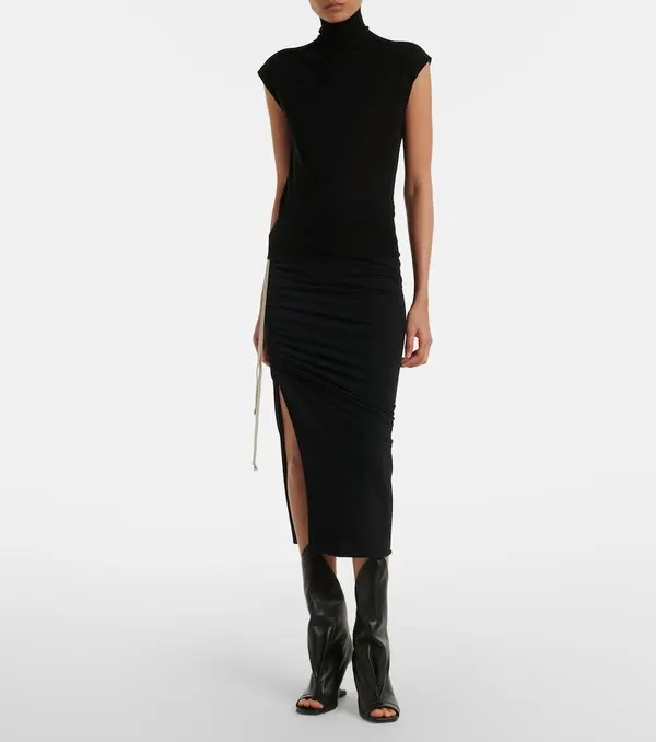 Rick Owens Virgin Wool Sleeveless Turtleneck Top