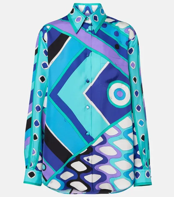 Emilio Pucci Silk Twill Shirt - Blue