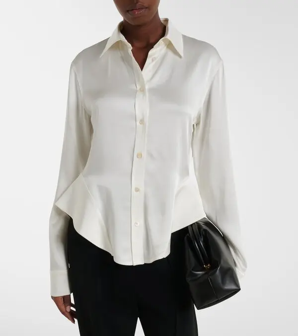 Stella McCartney Peplum Satin Shirt - White