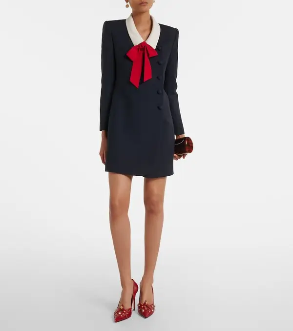 Valentino Garavani Crepe Couture Tie-neck Minidress