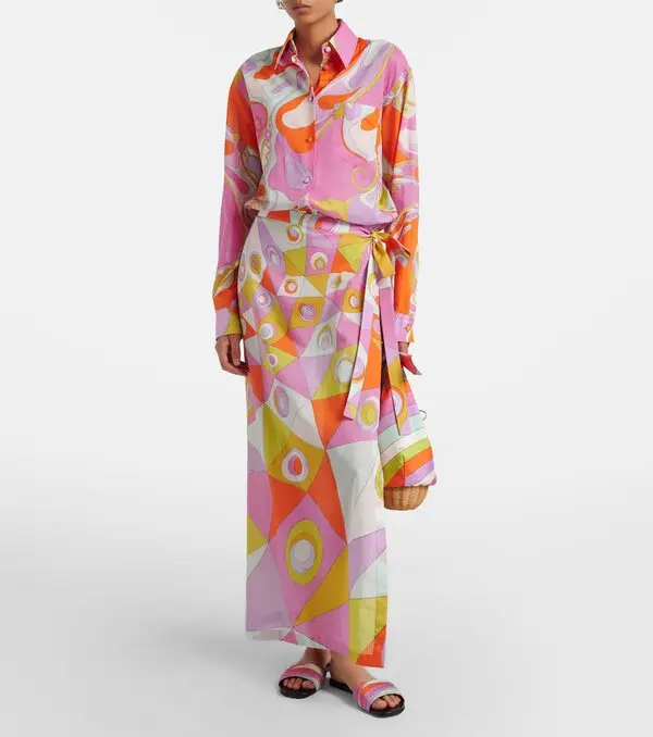 Emilio Pucci Orchidee Cotton Beach Cover-up