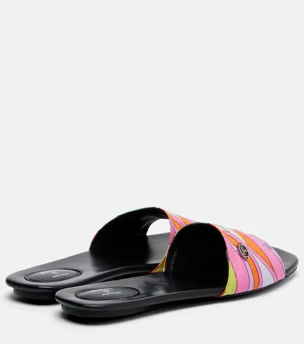 Emilio Pucci Yummy' Iridescent Twill Slides - Multicoloured
