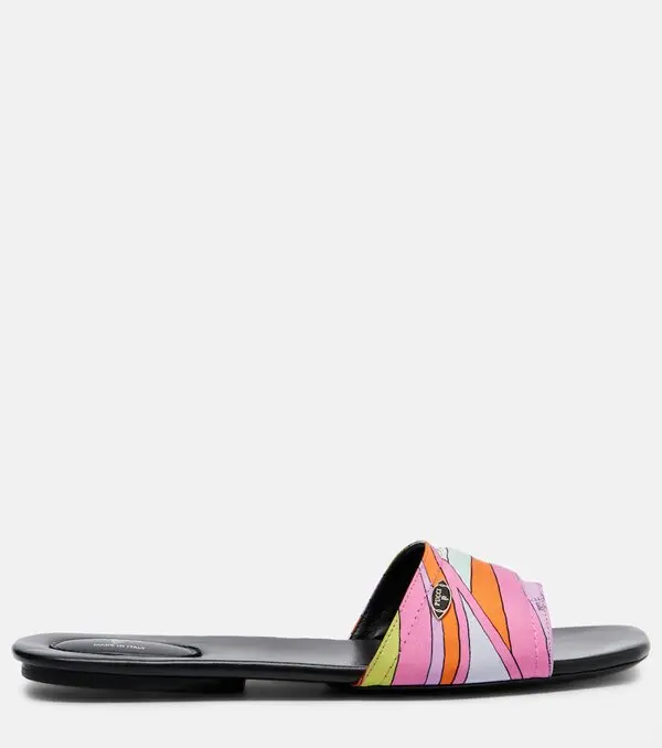Emilio Pucci Yummy' Iridescent Twill Slides - Multicoloured
