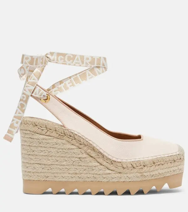 Stella McCartney Gaia Espadrille Wedges - Pink