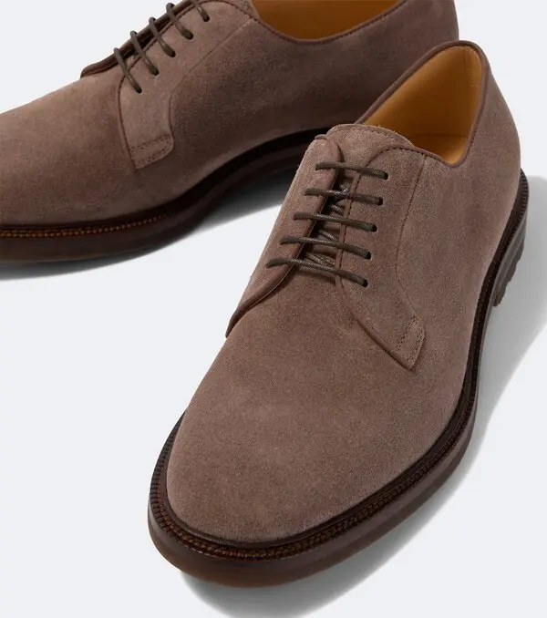 Brunello Cucinelli Suede Derby Shoes - Grey