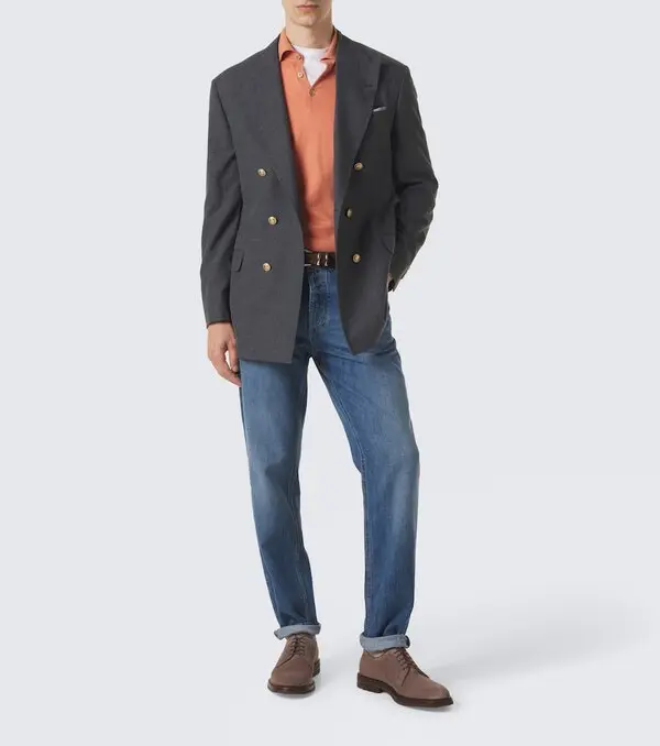 Brunello Cucinelli Suede Derby Shoes - Grey