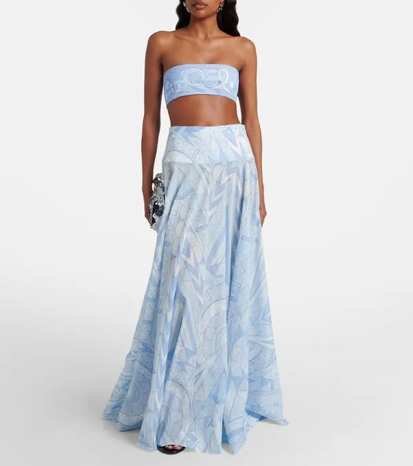 Emilio Pucci Angoli Cotton Maxi Skirt