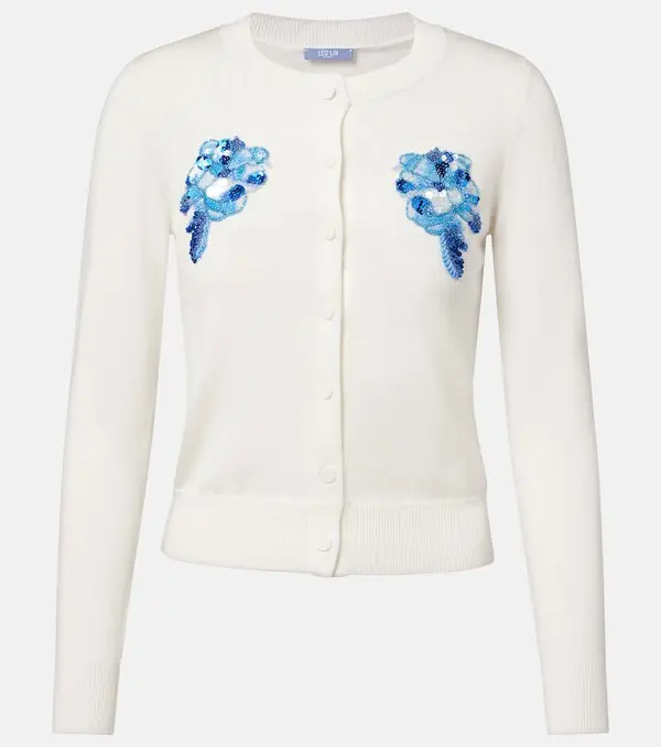 LEO LIN Embellished Cardigan - White
