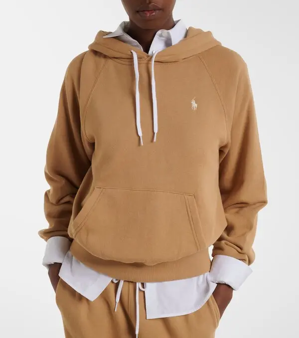 Polo Ralph Lauren Cotton-blend Jersey Hoodie - Beige