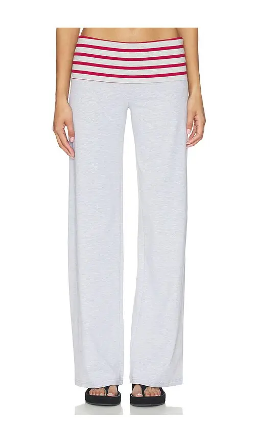 Lioness Jetset Wide Leg Trousers With Striped Waistband