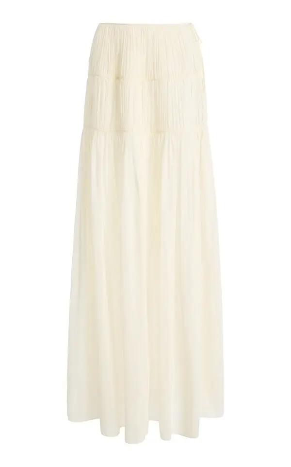 MORE NOIR Dani Cotton-silk Voile Maxi Skirt - Ivory