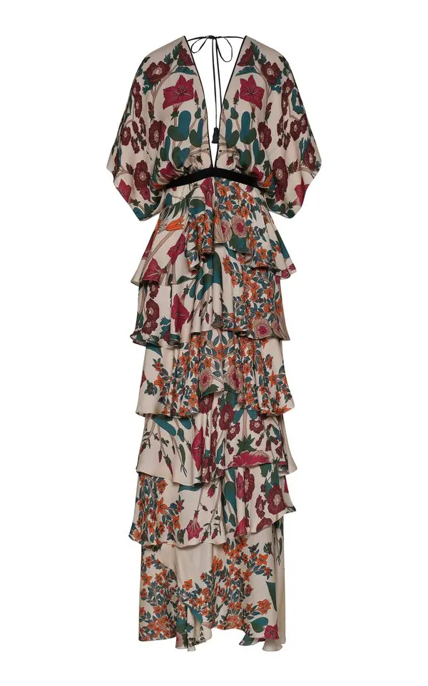 Johanna Ortiz Ancestral Light Silk Maxi Dress - Floral