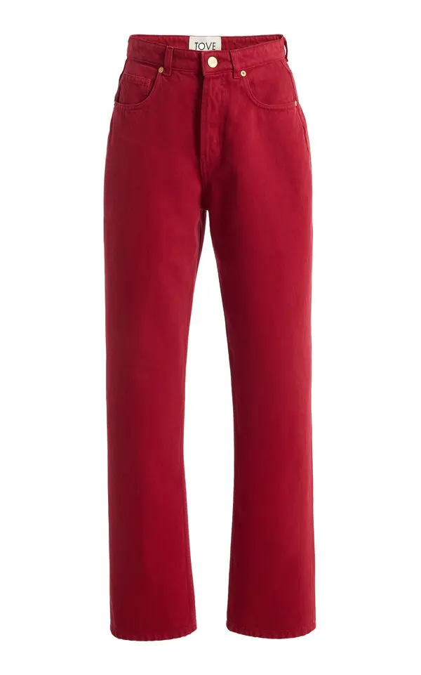 Tove Senna Rigid Mid-rise Straight-leg Jeans - Red