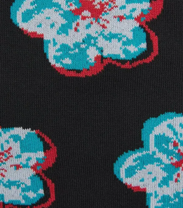 Paul Smith Floral Patterned Organic Cotton-rich Crew Socks