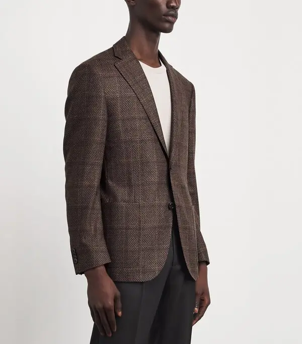 Corneliani Virgin Wool Mouliné Check Blazer