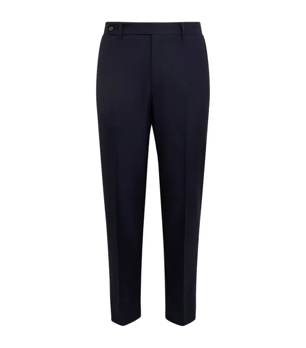 Corneliani Virgin Wool Slim Trousers - Navy