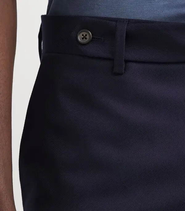 Corneliani Virgin Wool Slim Trousers - Navy