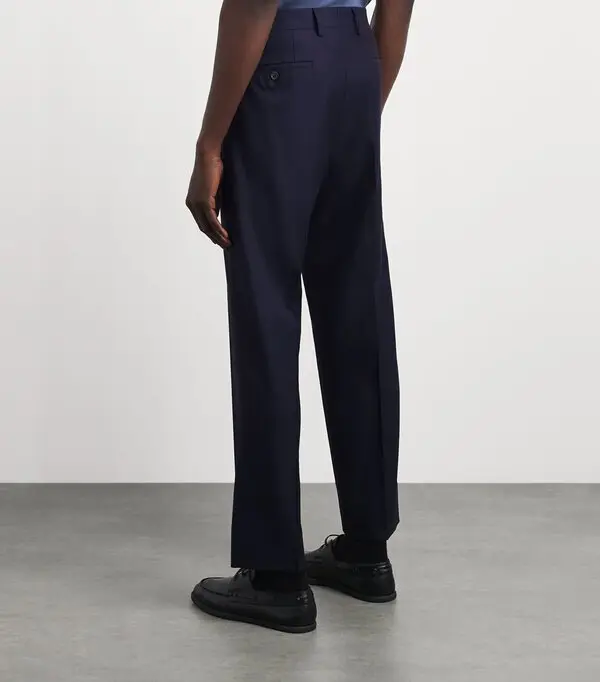 Corneliani Virgin Wool Slim Trousers - Navy
