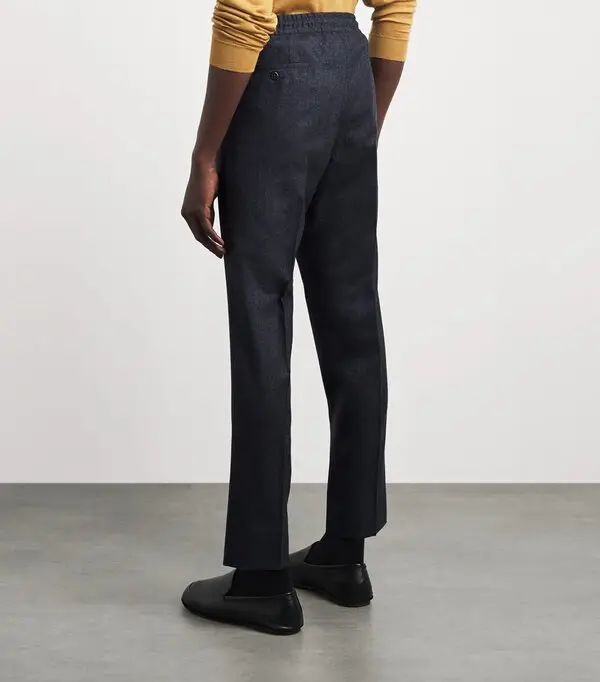 Corneliani Virgin Wool Drawstring Trousers - Grey