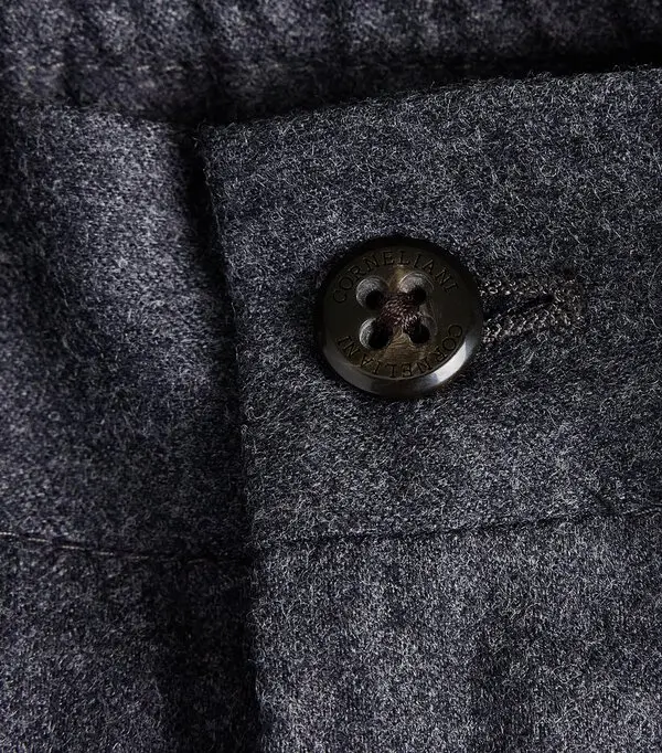 Corneliani Virgin Wool Drawstring Trousers - Grey
