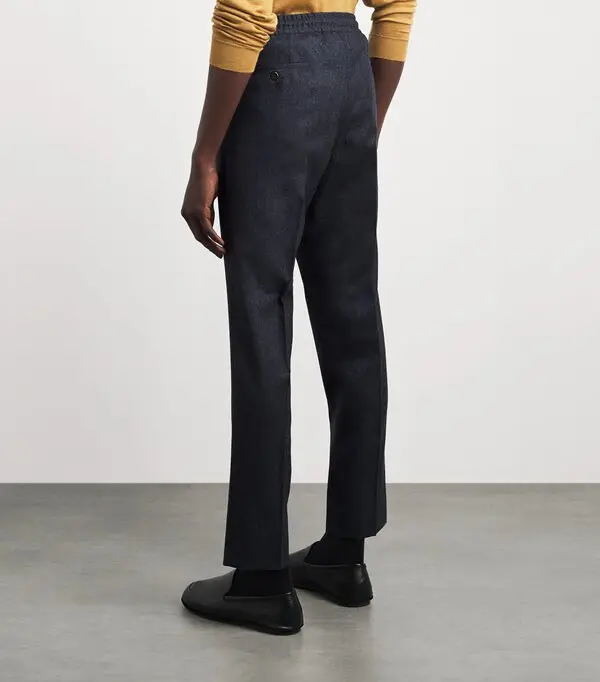 Corneliani Virgin Wool Drawstring Trousers - Grey