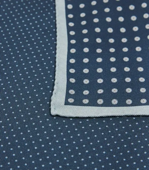 Canali Silk Medallion Print Pocket Square - Brown