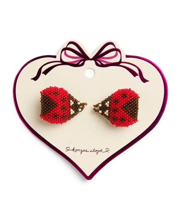 KONGES SLOJD Beaded Ladybug Hair Clips - Red