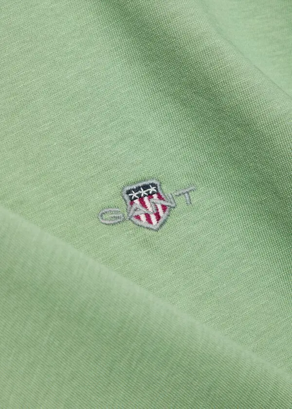Gant Logo-embroidered Cotton T-shirt - Light Green