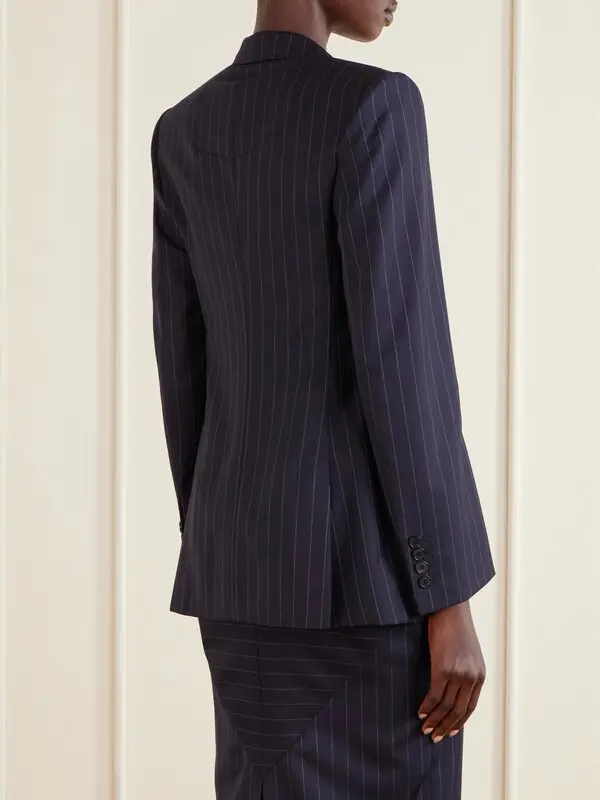 Givenchy Pinstripe Double-breasted Wool Blazer