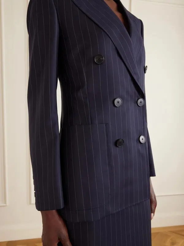 Givenchy Pinstripe Double-breasted Wool Blazer