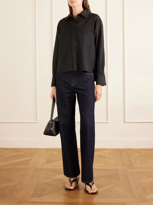 Victoria Beckham Ellys Wool Shirt - Gray