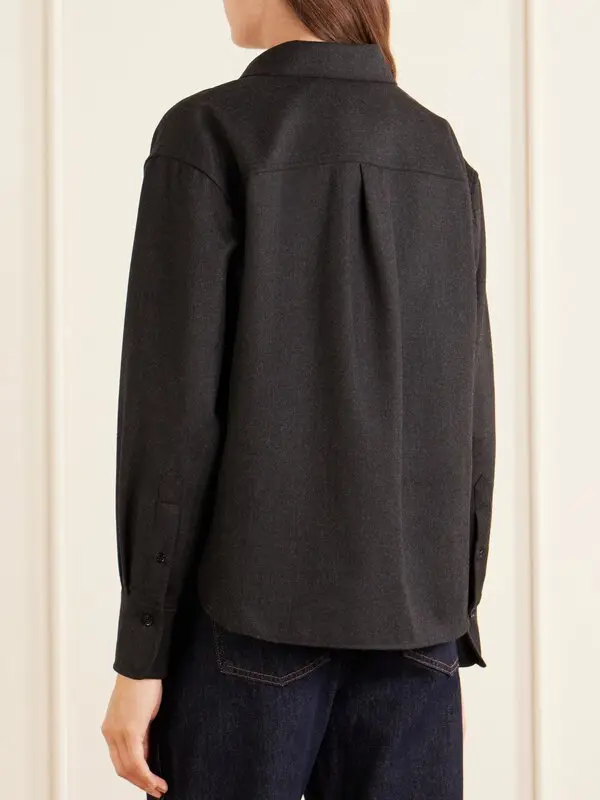 Victoria Beckham Ellys Wool Shirt - Gray
