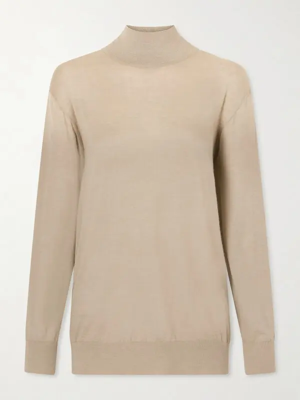 THE ROW Orly Cashmere And Silk-blend Turtleneck Sweater