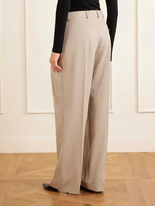 Stella McCartney Pleated Wool-twill Straight-leg Trousers